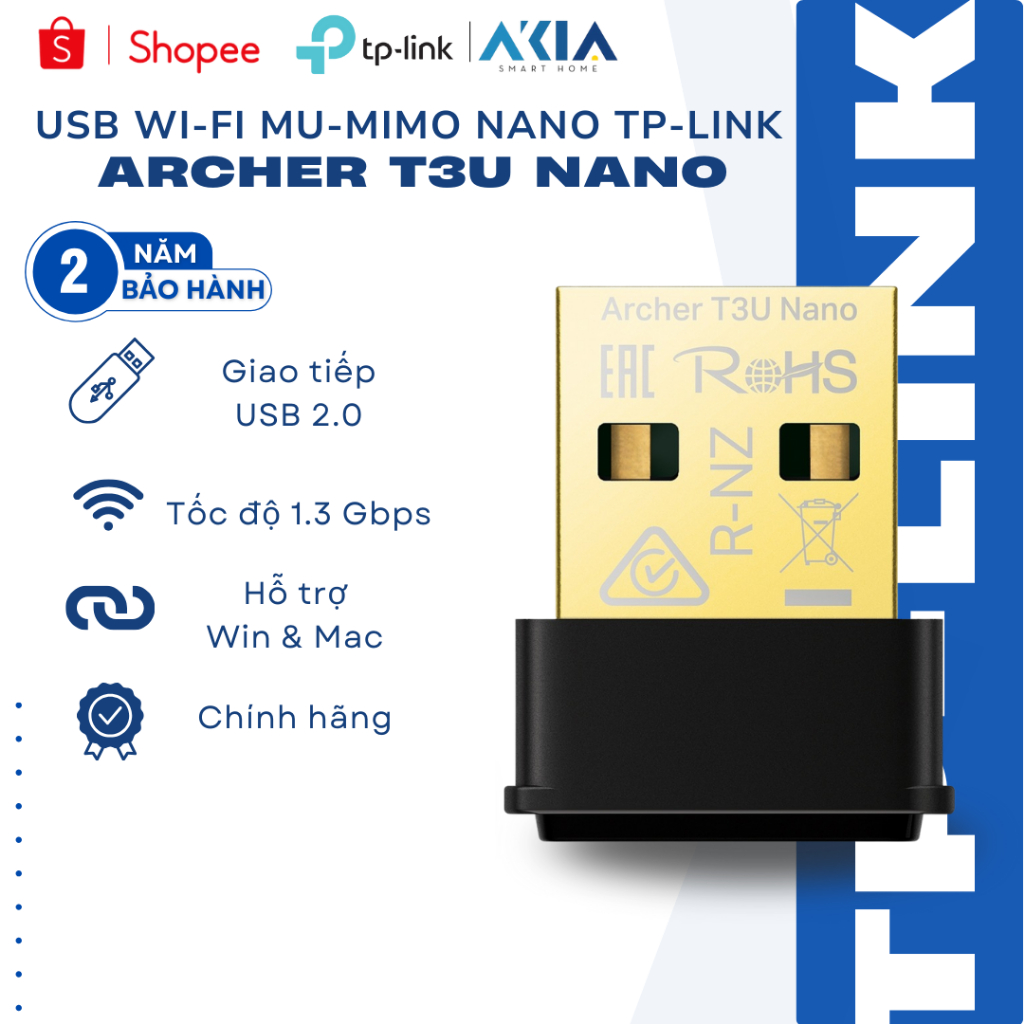 USB WiFi TP-Link Archer T3U / T3U Plus / T3U Nano | Tốc độ 1300Mpbs ...
