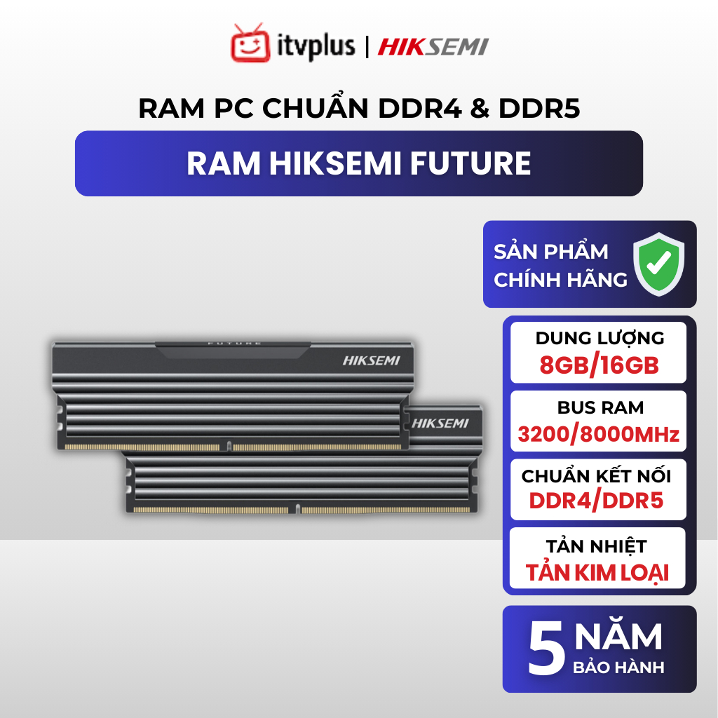 RAM PC Hiksemi Future 8GB/16GB DDR4/DDR5 Bus 3200MHz/8000Mhz - Hàng ...