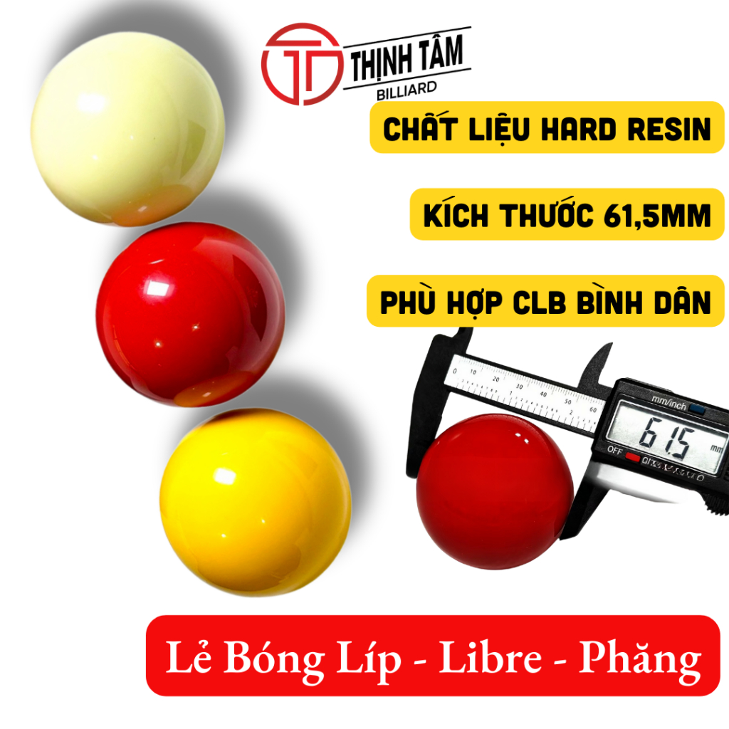 Lẻ 1 Bóng Bida Líp 61,5mm - Lẻ Bóng Bi-A Phăng 3 Băng CLB Chọn Màu ...