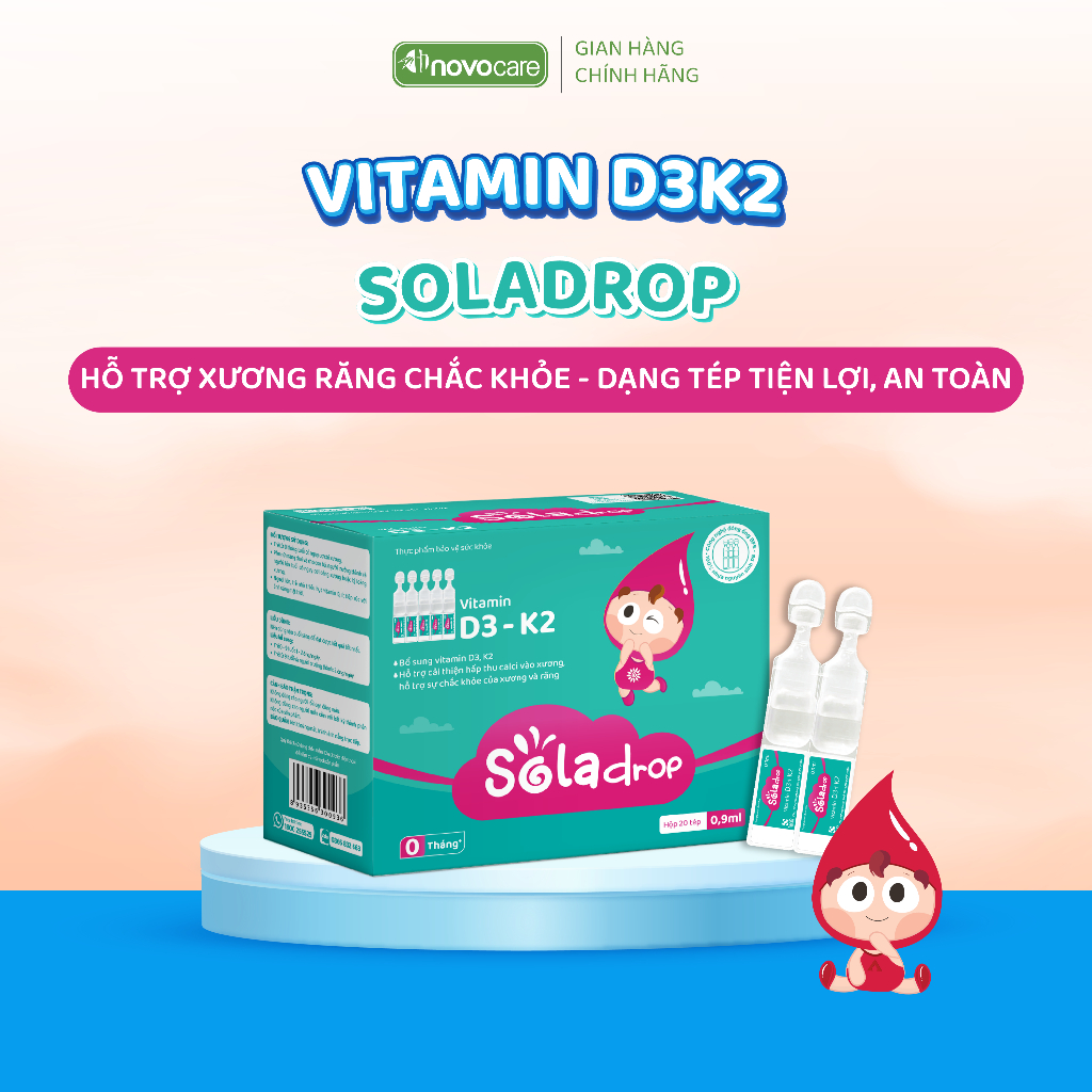 Vitamin D3K2 cho bé Sola Drop Drops Family dạng tép, hỗ trợ chiều cao ...