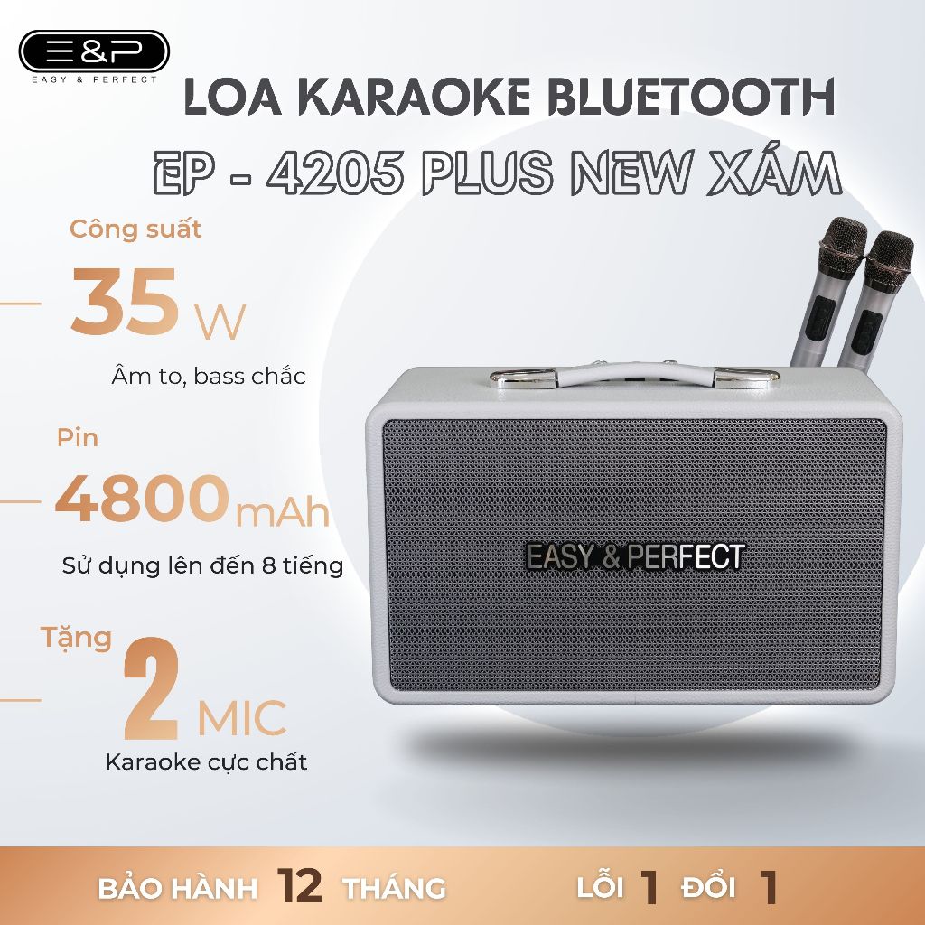 [E&P] Loa Karaoke Bluetooth EP-4205 PLUS NEW – Màu Xám Limited, 2 Micro Cao Cấp, Hát Karaoke Hay ...
