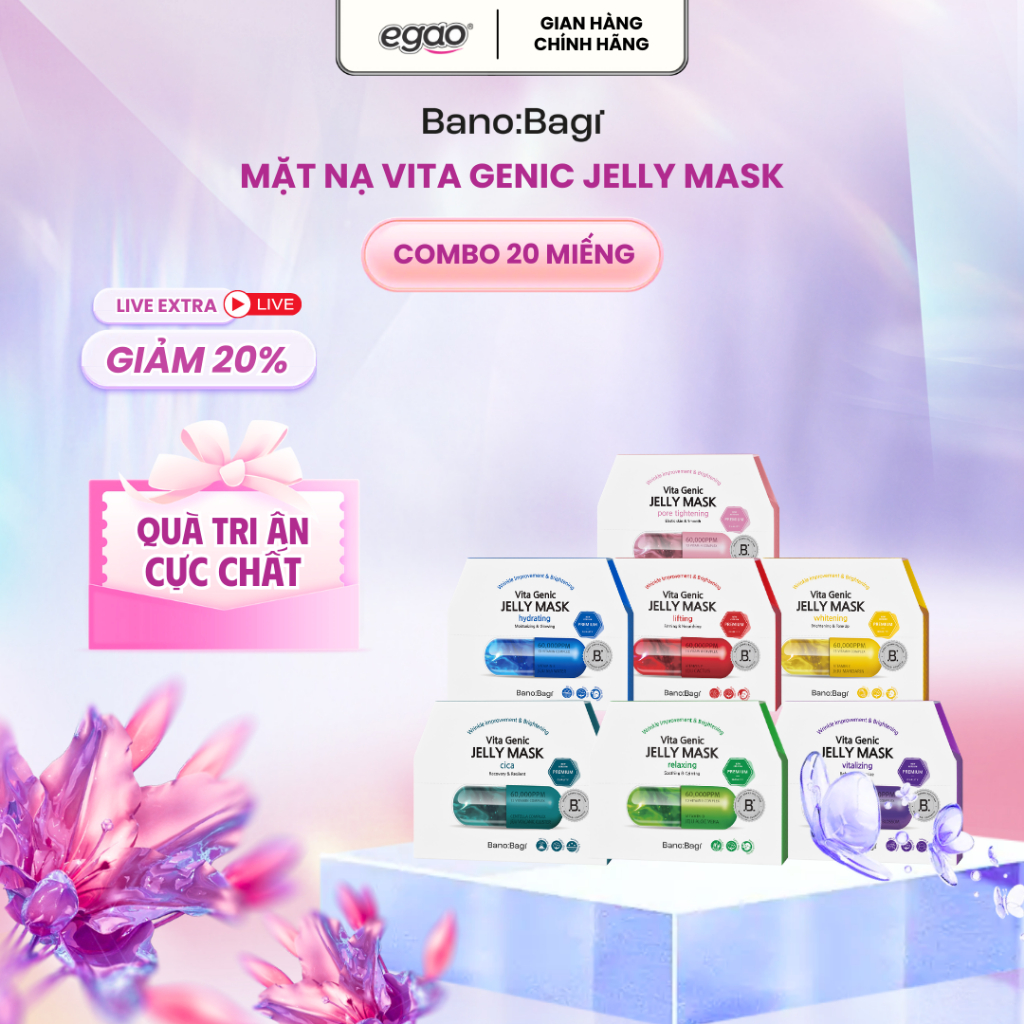 [Banobagi] COMBO 20 Miếng Mặt Nạ Dưỡng Ẩm, Cải Thiện Làn Da Banobagi ...