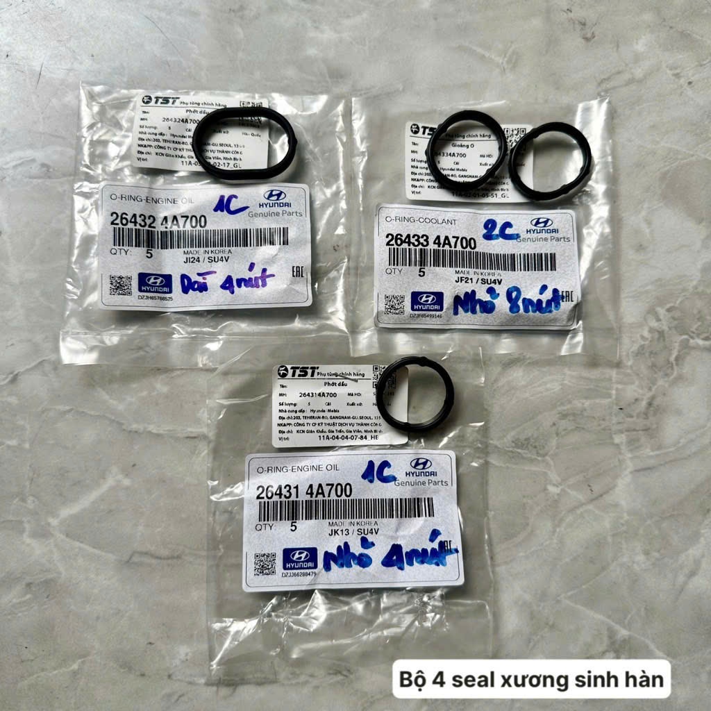 [Hàng xịn hãng] Bộ 4 seal gioăng két sinh hàn xe SOLATI; STAREX, PORTER ...