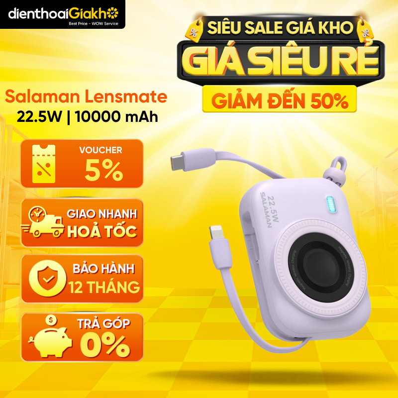 Sạc Dự Phòng Salaman Lensmate| DIPOSI DiPow Magnetic 5in1 Digital ...