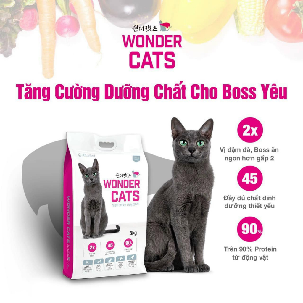 Hạt thức ăn Wonder Cats phiên bản túi 1kg | Shopee Việt Nam