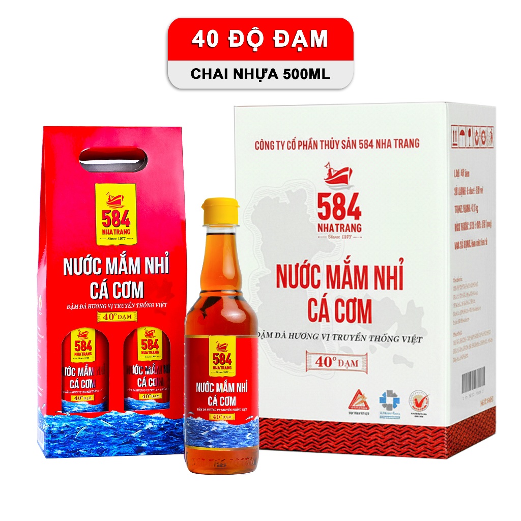 Nước Mắm Truyền Thống 584 Nha Trang 40 Độ Đạm - Thùng 6 Chai Nhựa 500ml ...