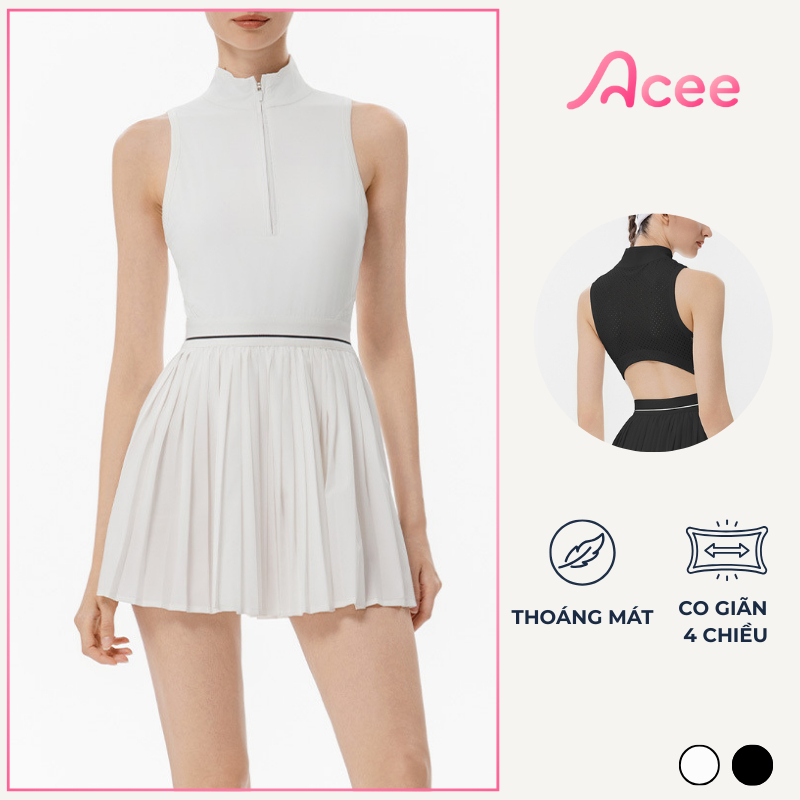 Váy pickleball tennis cut out lưng, khoá zip Tracy Dress - Acee Pickfit ...