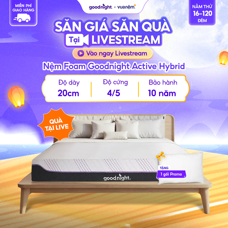 [SĂN QUÀ TẠI LIVE] Nệm Foam Goodnight Active Hybrid mát tới 12H-Đệm ...