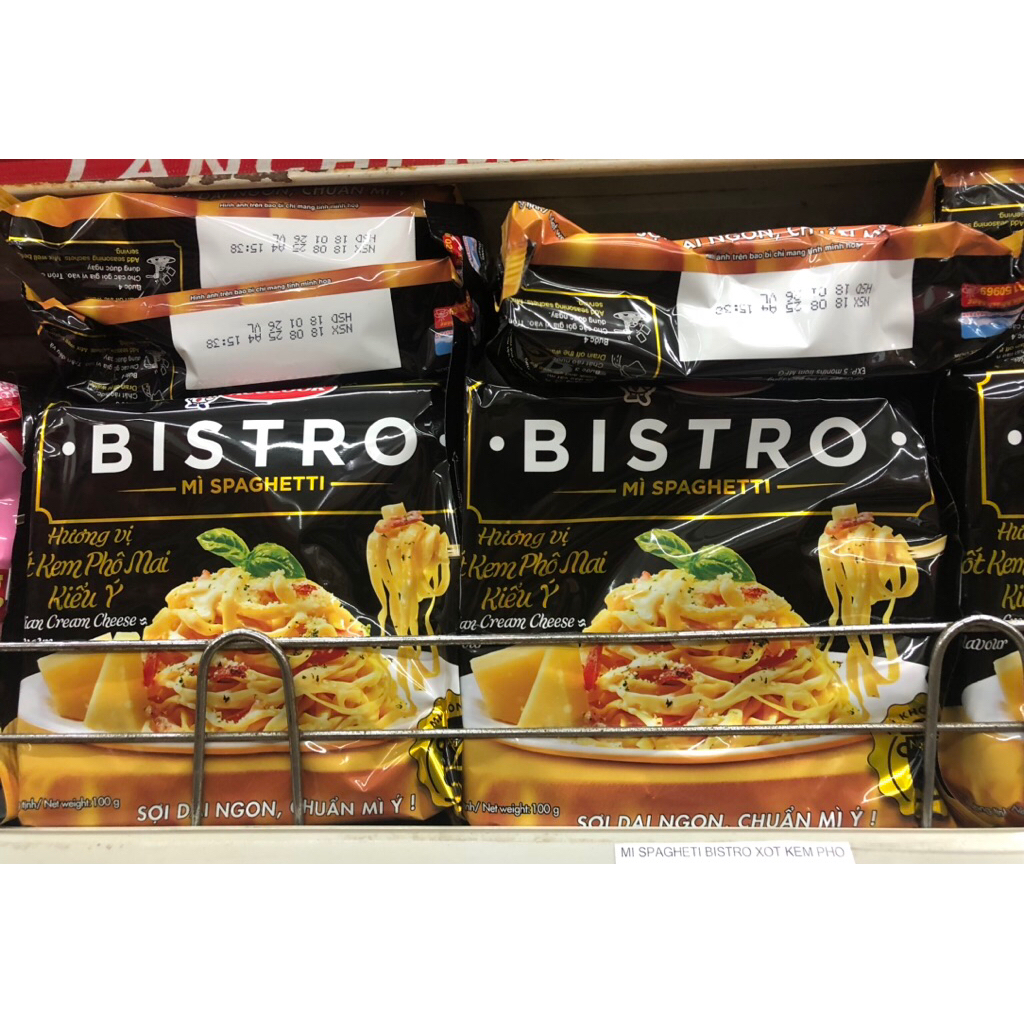 (Combo 10 gói) Mì trộn Spaghetti BISTRO sốt bò bàm / phomai kiểu ý ...