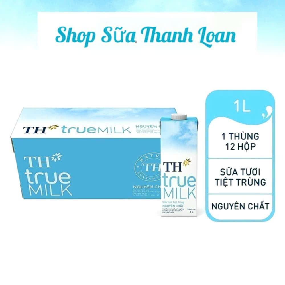 [HSD T9-2026] Thùng 12 Hộp Sữa Tươi Tiệt Trùng Không Đường TH True Milk ...