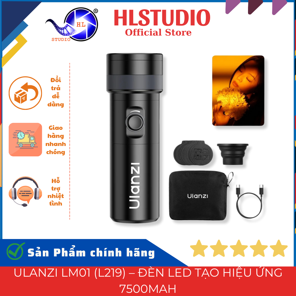 Ulanzi LM01 (L219) HL Studio Đèn LED RGB 10W 7500mAh — Hiệu Ứng Gobo Di ...