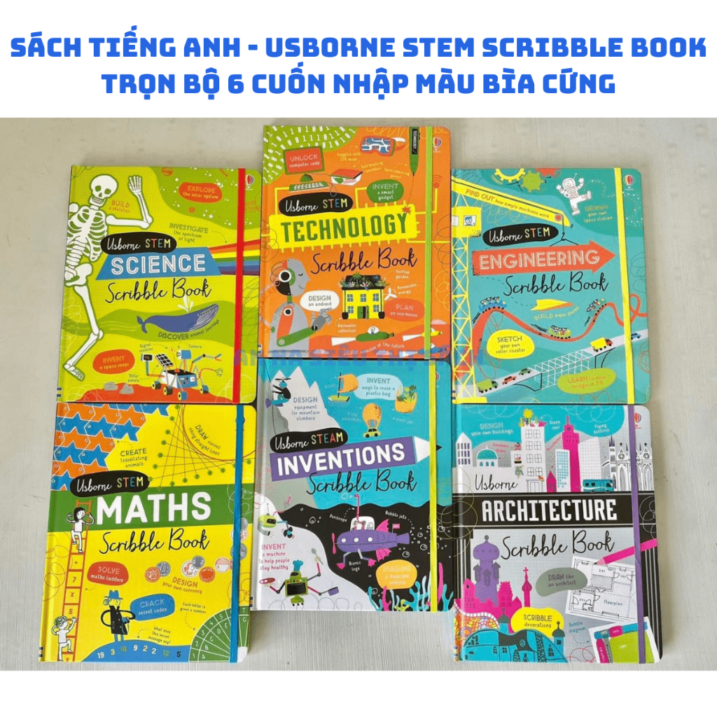 Sách Tiếng Anh - Usborne Stem Scribble Book – Bộ 6 Cuốn Nhập Màu Bìa ...
