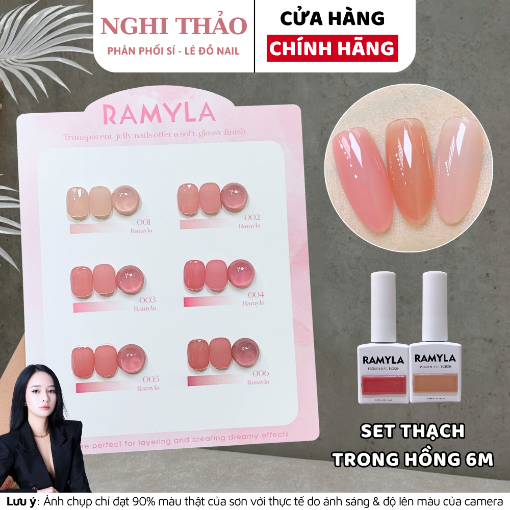 Set sơn gel thạch trong hồng RAMYLA 6 màu Nghi Thảo Nails | Shopee Việt Nam
