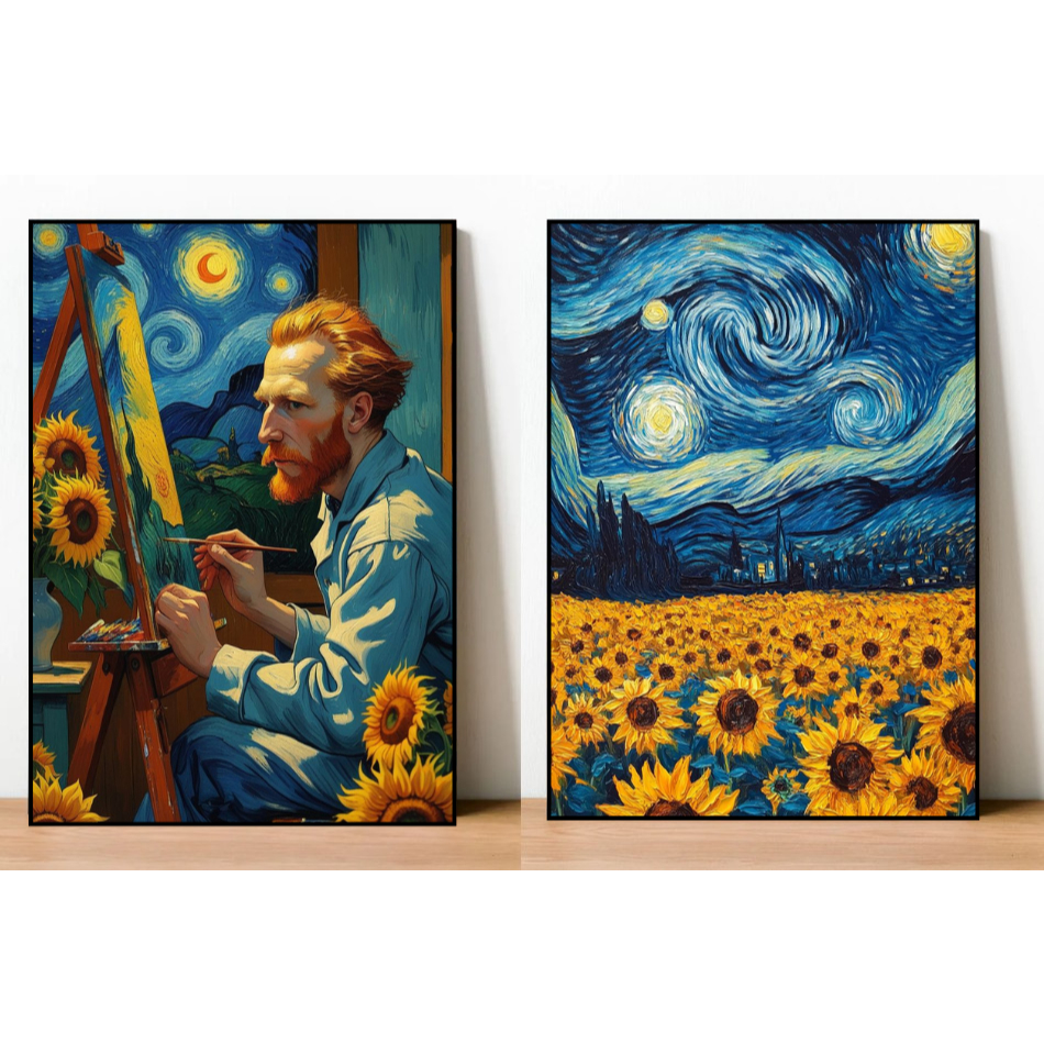 Tranh Nghệ Thuật Canvas Van Gogh – Starry Night Trang Trí Phòng Khách ...
