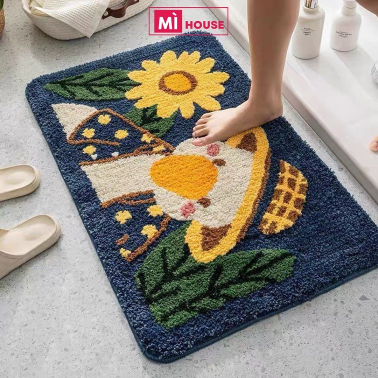 Thảm Lau Chân 5D Lông Cừu Dày Dặn Thấm Hút Chống Trượt Tốt - Mì House ...