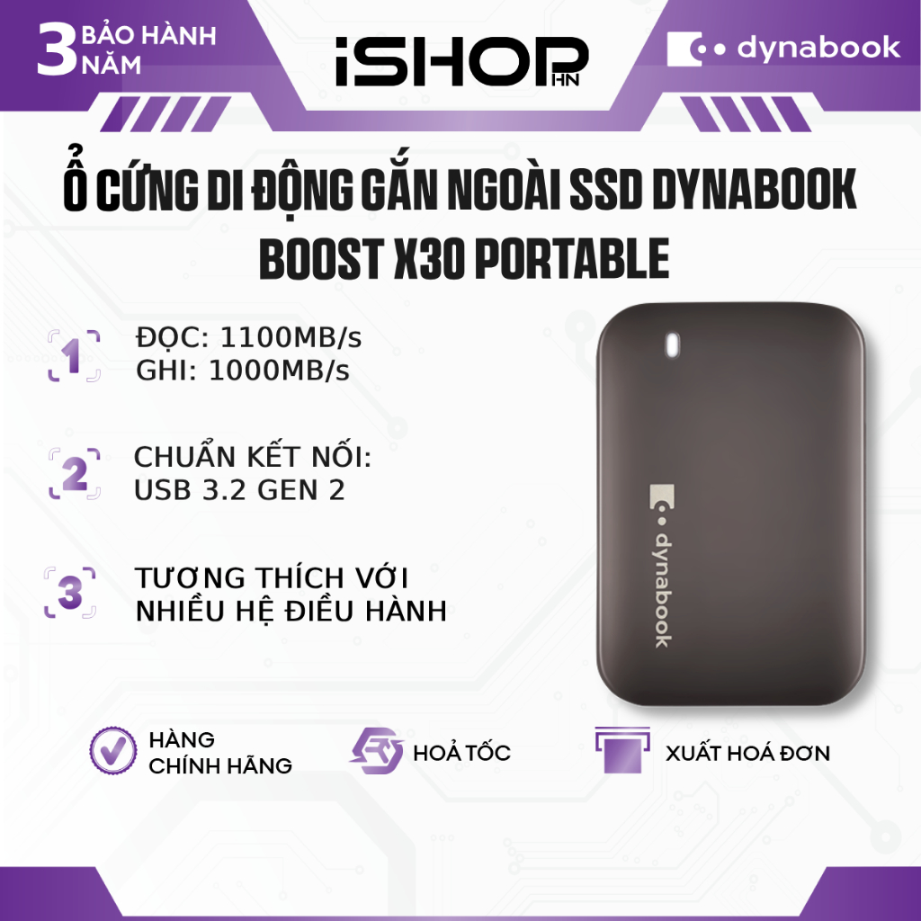 Ổ Cứng Gắn Ngoài SSD Dynabook Boost X30 Portable Dung lượng 1TB/2TB ...