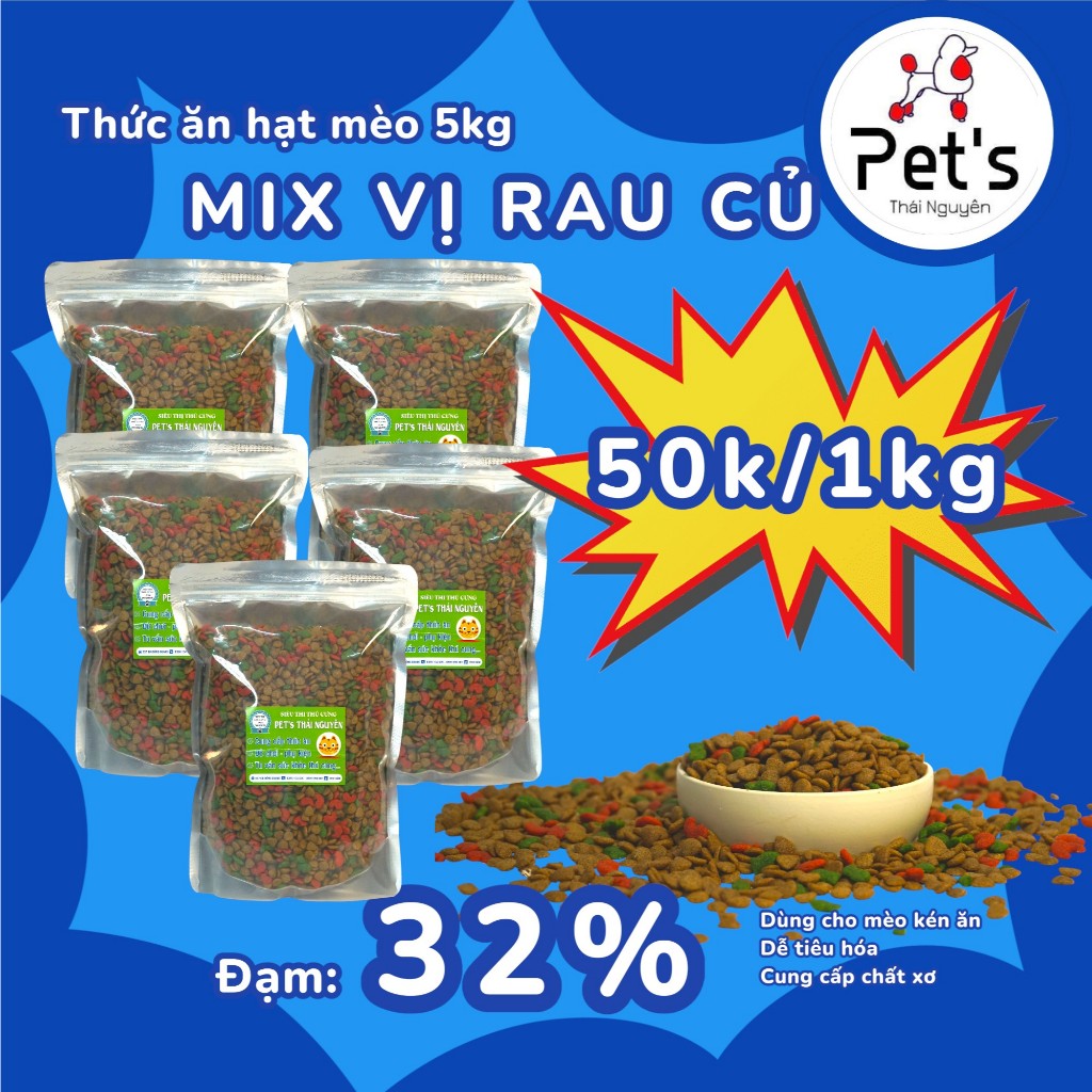 LIBA - 5kg Hạt Mix Dinh Dưỡng Cho Mèo Cưng Túi 1kg - Tăng Cường Sức ...
