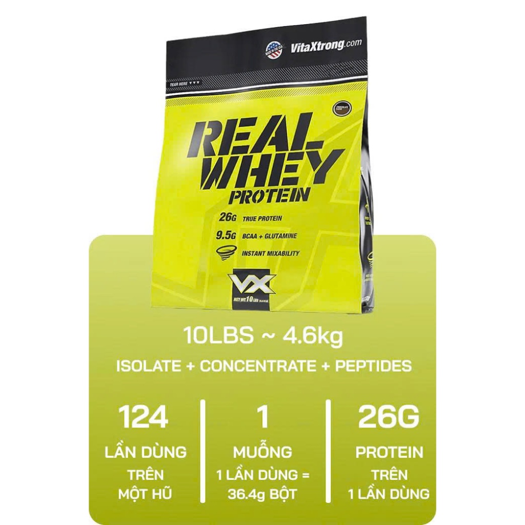 Bột Hòa Tan 100% Real Whey Protein Vị Vanilla | Shopee Việt Nam