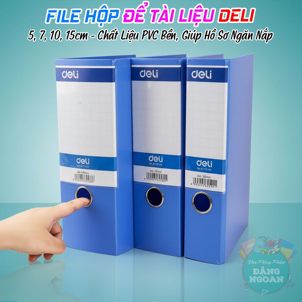 File Hộp Đựng Tài Liệu DeLi 5cm, 7cm, 10cm - Chất Liệu PVC Bền, Lưu Trữ ...