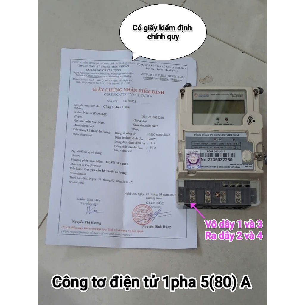 Công tơ điện tử 1 pha , công tơ điện tử GELEX EMIC 10(80)A có giấy ...