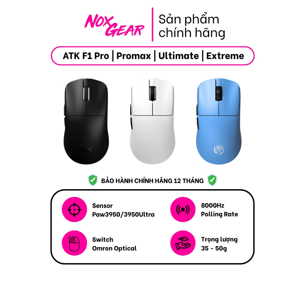 [Newseal - BH 12 tháng] Chuột Gaming ATK F1 Series - F1 Pro/Promax/Ultimate/Extreme - Hàng mới ...
