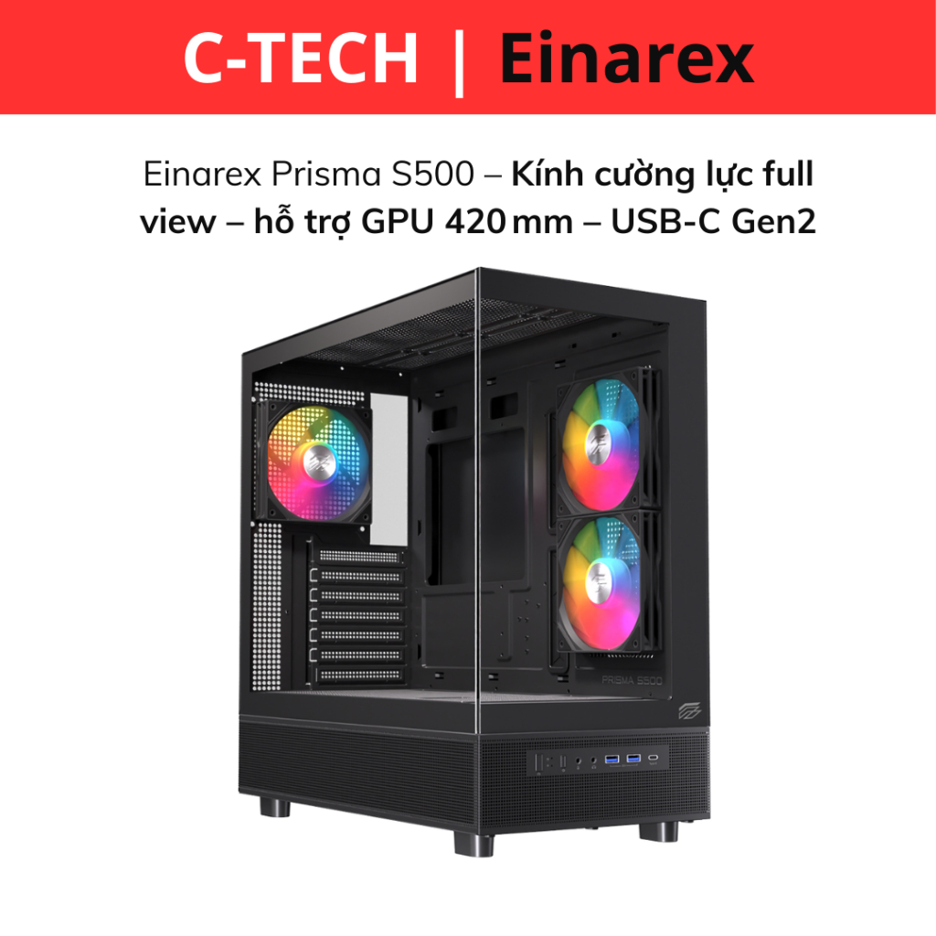 [Hỏa Tốc HN] Vỏ case máy tinh Einarex S500 Core/RGB (Đen/Trắng) - Bảo hành 12 tháng | Shopee ...