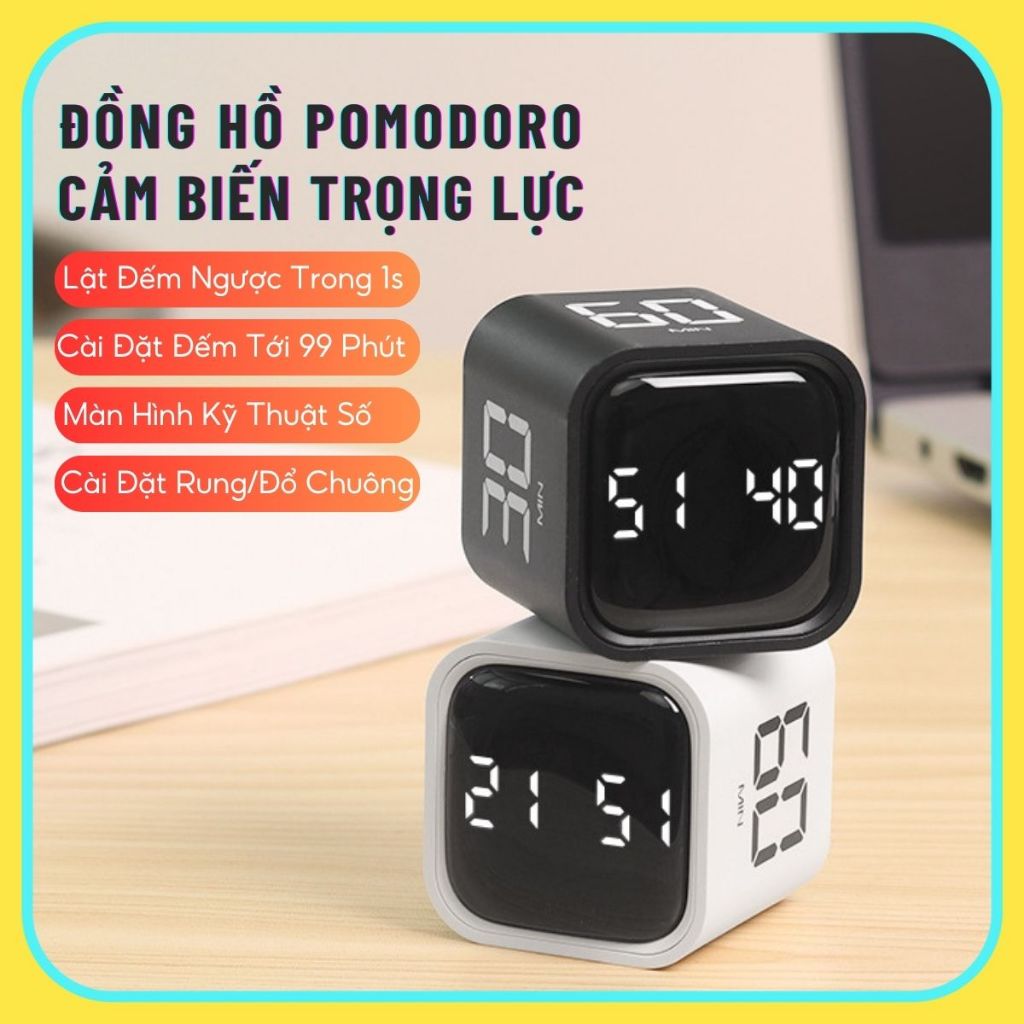 Đồng hồ đếm ngược Pomodoro F4 Timer cảm biến trọng lực, màn hình kỹ ...