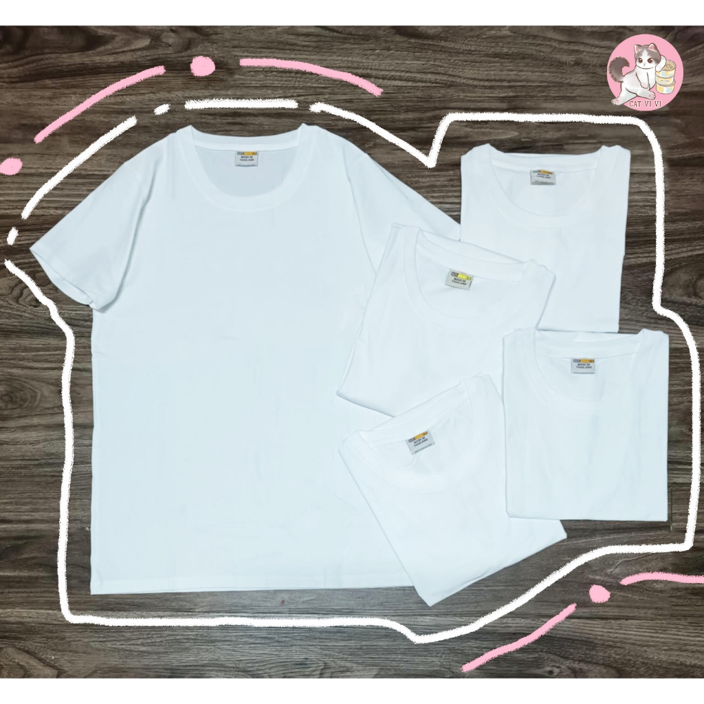 Phôi áo thun trắng trơn in chuyển nhiệt 65/35 cotton form đẹp (ACN ...