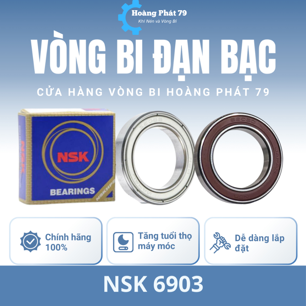 | CHÍNH HÃNG | Vòng Bi NSK 6903 [ZZ/2RS] Nắp Sắt/Nhựa – Bạc Đạn Dùng ...