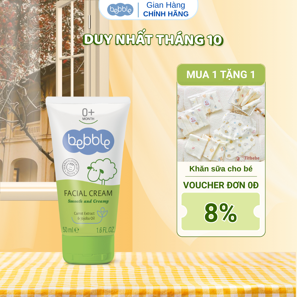 Kem dưỡng ẩm cho bé Bebble Facical Cream 50ml, an toàn dịu nhẹ cho bé ...