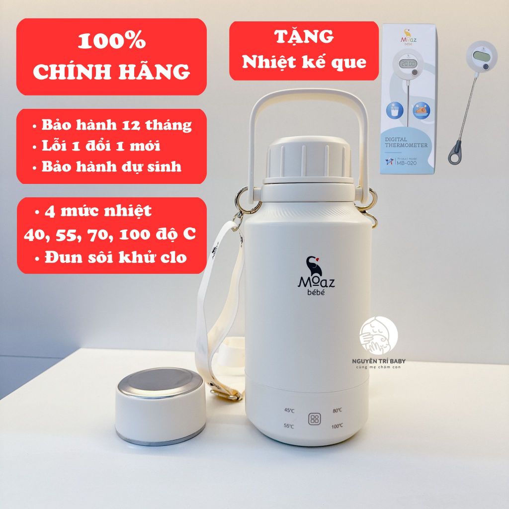 Bình đun nước du lịch Moaz Bebe MB107 | Dung tích 1000ml | Đun sôi khử ...
