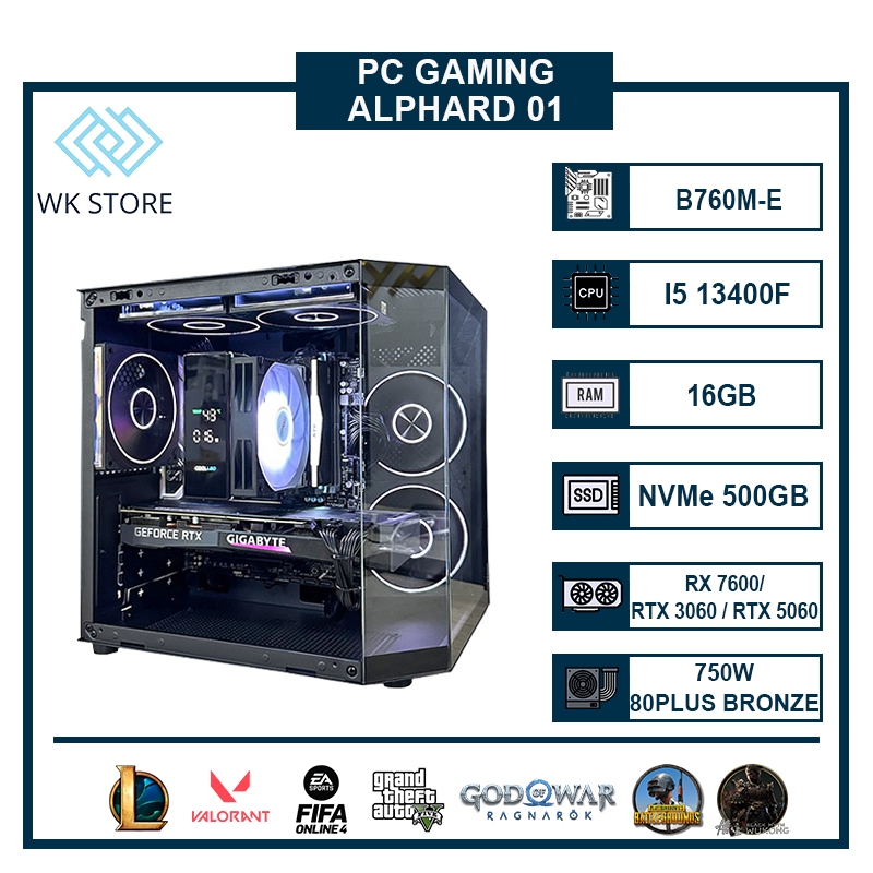 Thùng PC Alphard 01 | I5 13400F, 16GB Ram, VGA RX 7600/ RTX 3060/ 5060 ...