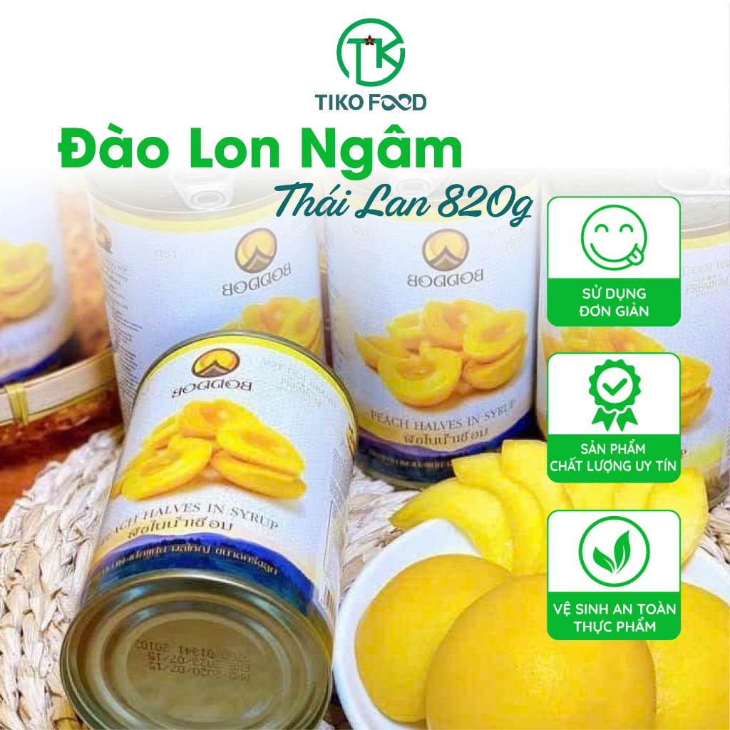 Đào Ngâm Lon Thái Lan 820g – Miếng Đào Giòn Ngon | Shopee Việt Nam