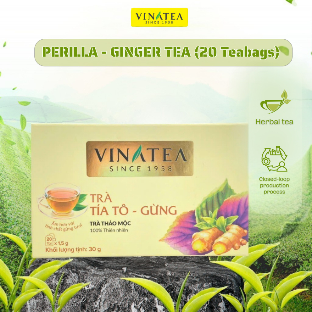 Vinatea Perilla & Ginger Herbal Tea Bags – Warming and Spicy Herbal ...