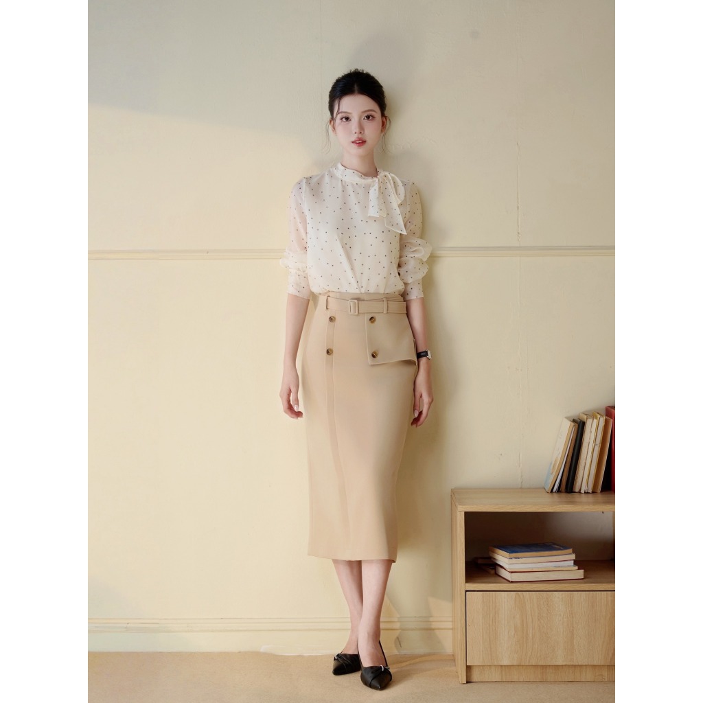 Áo sơ mi voan cổ nơ Harin_New Day | Shopee Việt Nam