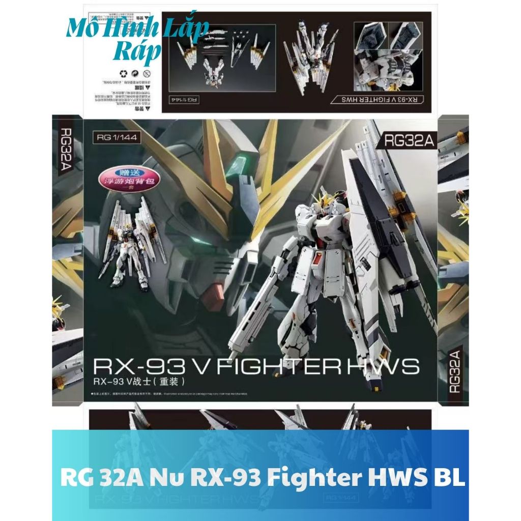 Mô Hình Lắp Ráp RG 32A Nu RX-93 Fighter HWS BL + Heavy Weapon System ...