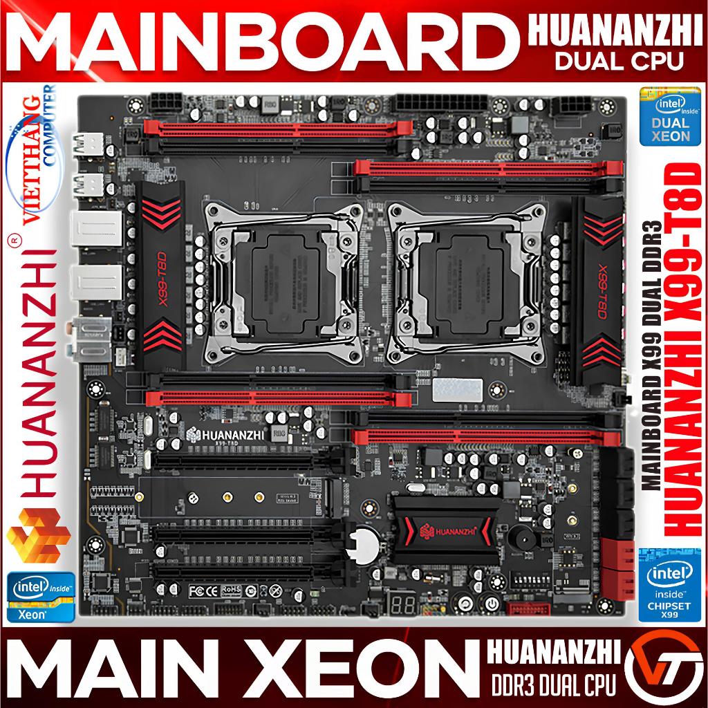 Mainboard X99 DDR4 Dual CPU Huananzhi X99-T8D Chạy DDR3 Hỗ trợ Socket ...