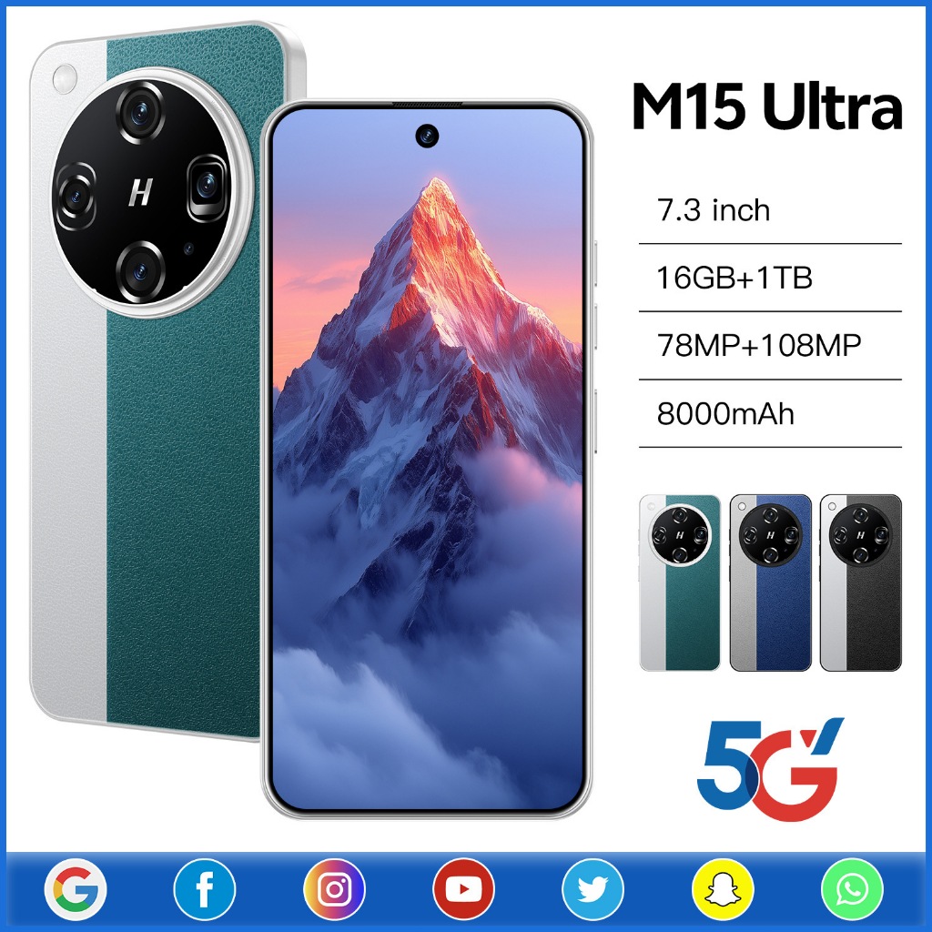M15 Ultra điện thoại chính hãng giá rẻ toàn màn hình Mạng 5G Bộ Lớn ...