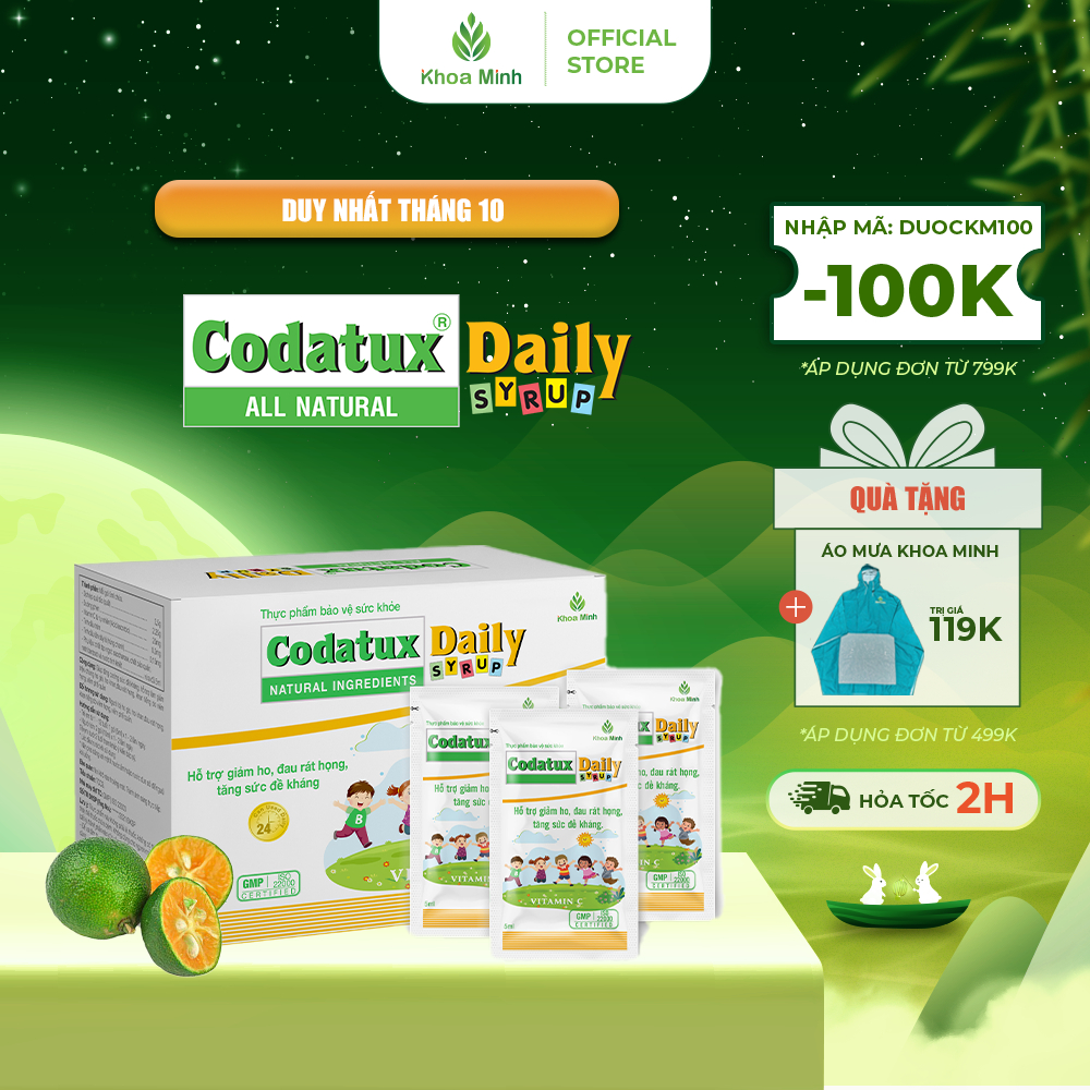 Siro ho trẻ em Codatux Daily - Giảm ho, tăng sức đề kháng - Hộp 30 gói ...