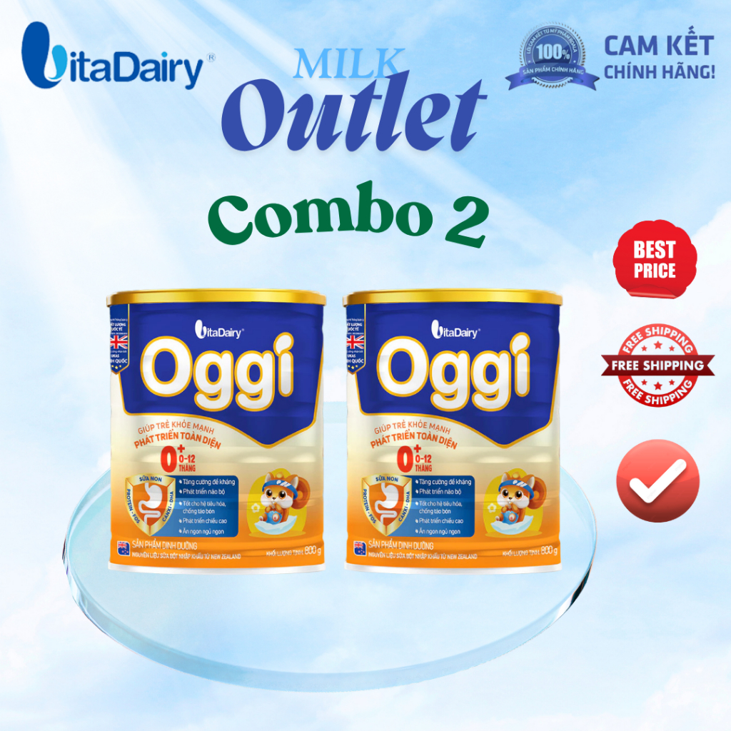 [COMBO 2 LON] Sữa bột OGGI giúp bé phát triển toàn diện, khỏe mạnh - Vitadairy | Shopee Việt Nam