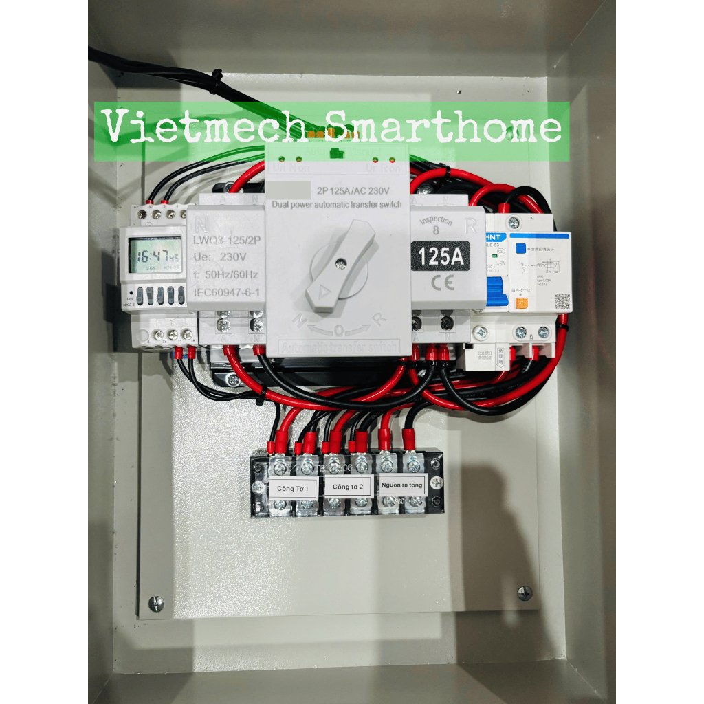 ATS 125A Bộ Đảo Nguồn 2 Công Tơ Tự Động Có Tủ Bảo Vệ Sắt Tĩnh Điện ...