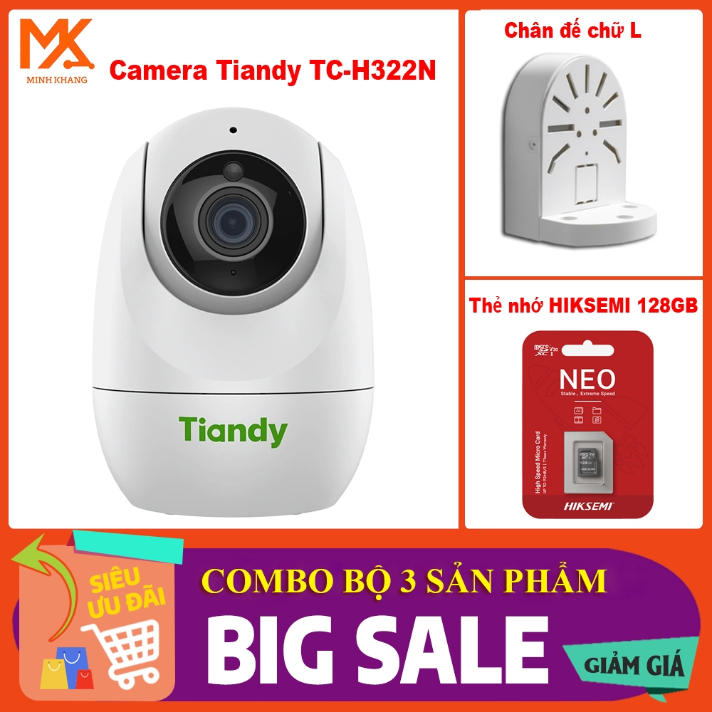 [ TIANDY CHÍNH HÃNG] Combo Camera WiFi Tiandy TC-H322N – 2MP + Đế L ...
