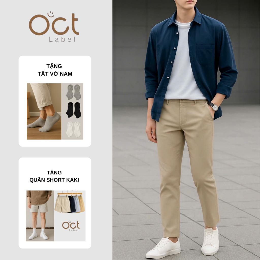 Quần Dài Kaki Nam Slim Fit Cao Cấp, Chất Vải Cotton Co Giãn Nhẹ, Thoáng ...