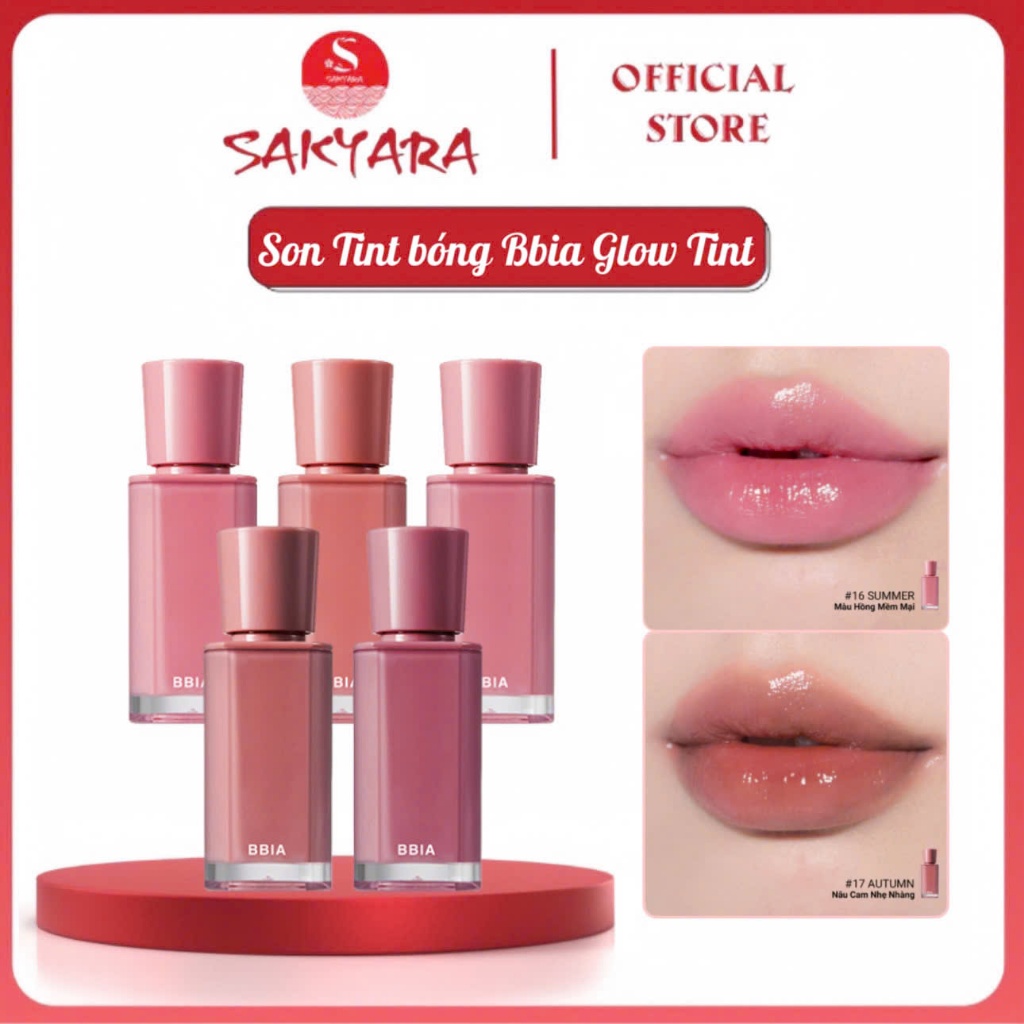 Son Tint Bóng Bbia Glow Lips tint căng bóng mọng môi 3,2g | Shopee Việt Nam
