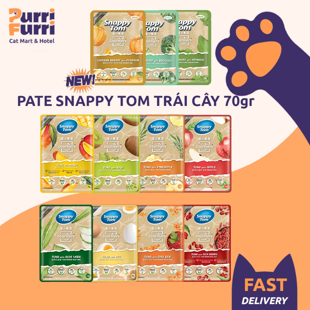 [Gói 70g] Pate SNAPPY TOM Vị Trái Cây Cho Mèo - Snappy Tom Fruits ...