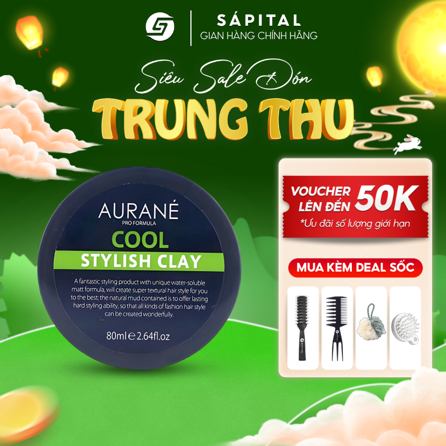 Sáp Vuốt tóc Aurane Cool Stylish Clay 80ml | Giữ nếp 12H - Phù hợp tóc ...
