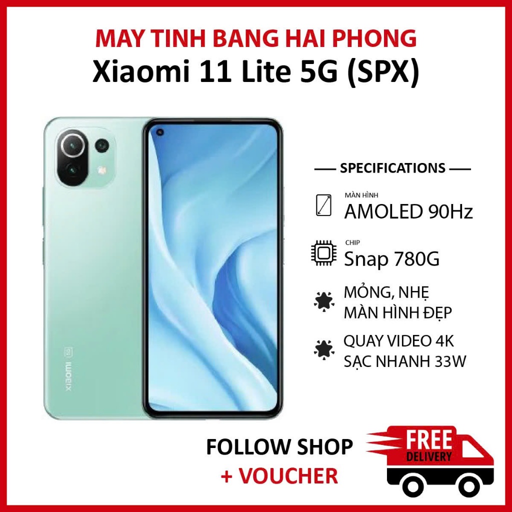 Điện thoại Xiaomi Mi 11 Lite 5G (SPX) rom quốc tế RAM 8/256GB chip Snapdragon 780G màn 90Hz Full ...