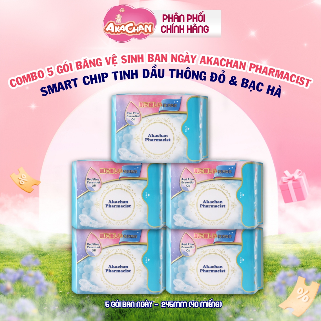 COMBO 5 GÓI BVS BAN NGÀY AKACHAN PHARMACIST– SMARTCHIP TINH DẦU THÔNG ...