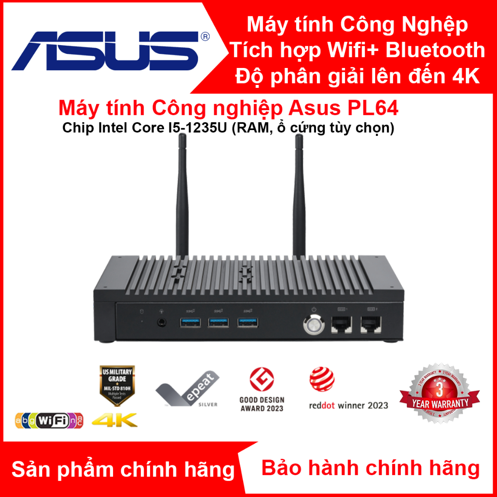 Máy tính Mini PC Asus PL64 (Intel Core i5-1235U, Wifi, chuẩn công ...