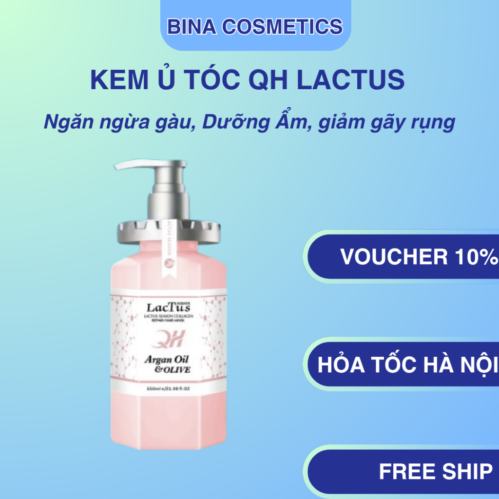 Kem Ủ hấp tóc argan oil QH Lactus - Dưỡng ẩm, Giảm rụng, Phục hồi hư ...